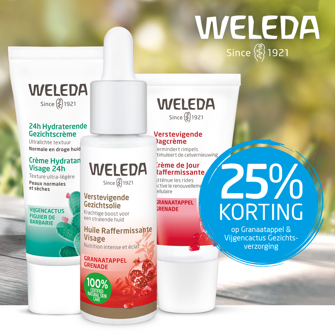Weleda 24h Hydraterende Gezichtscreme Light 30 ml actie 25% korting Vijgencactus ...